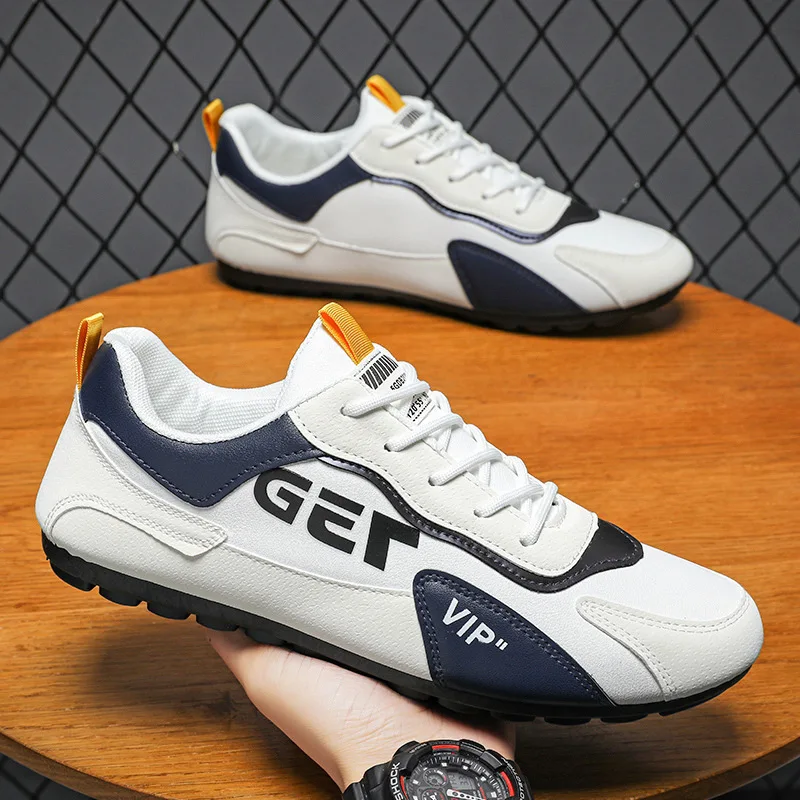 Shoes-For-Men-Lace-Up-Casual-Shoes-Mixed-Color-Sneakers-Pu-Leather-Non ...