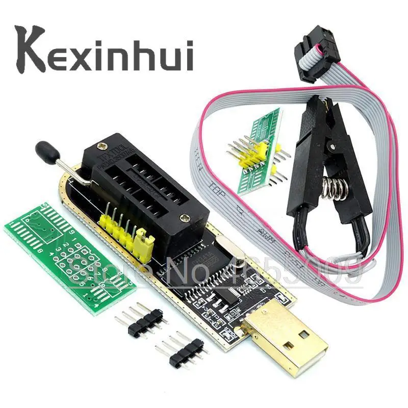 EEPROM 플래시 BIOS USB 프로그래머 모듈 및 SOIC8 SOP8 테스트 클립, EEPROM 93CXX 25CXX 24CXX DIY 키트용 CH341A 24 25 ...