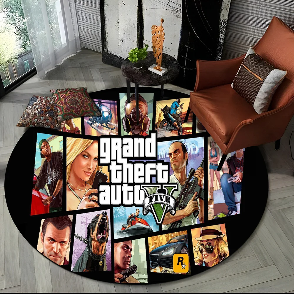 GTA-Grand-Theft-Auto-Gamer-alfombra-redonda-para-sala-de-estar ...