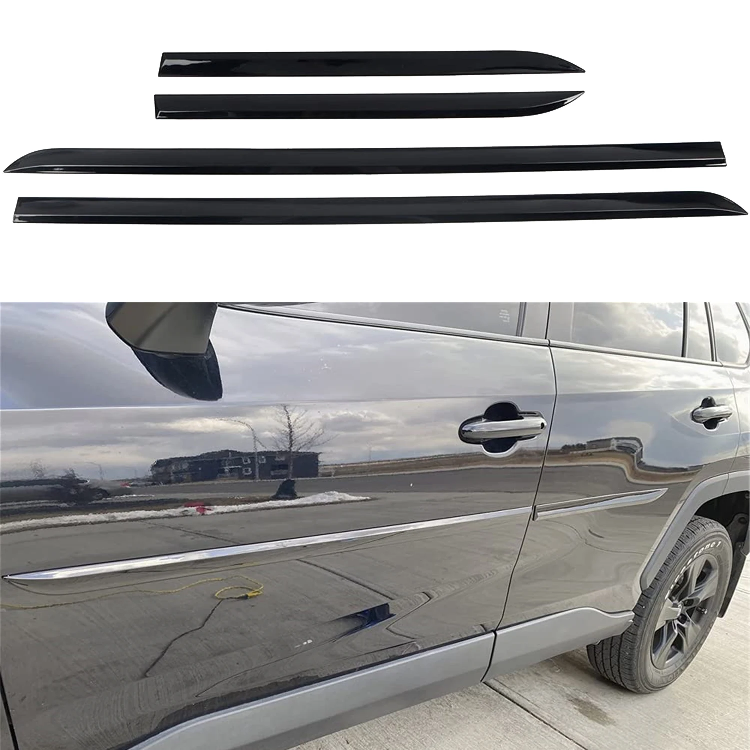 for-Toyota-RAV4-XA50-2019-2020-2021-2022-ABS-Side-Door-Body-Bump-Strip ...