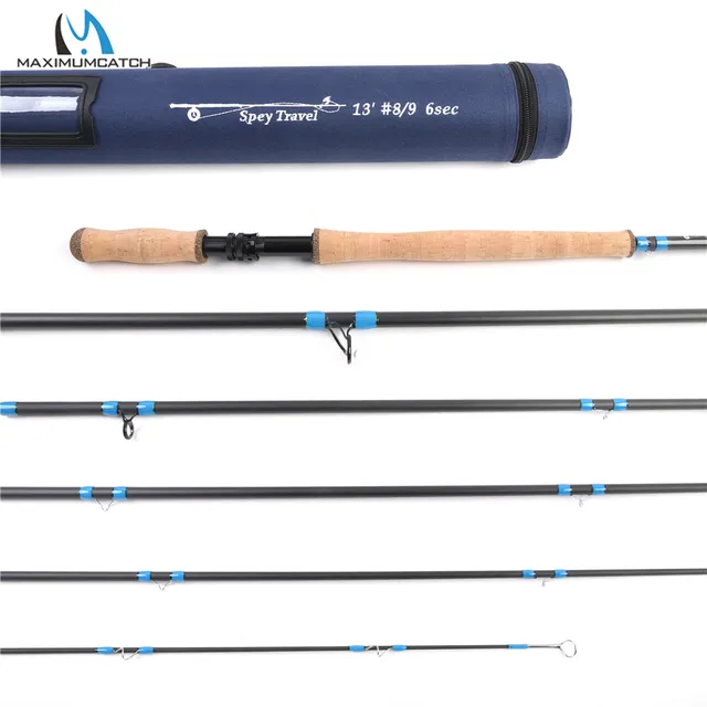 Maximumcatch 10/11/12/13/14ft 5-10wt Switch Spey 5-6pc Travel Fly Fishing Rod with Changable ...