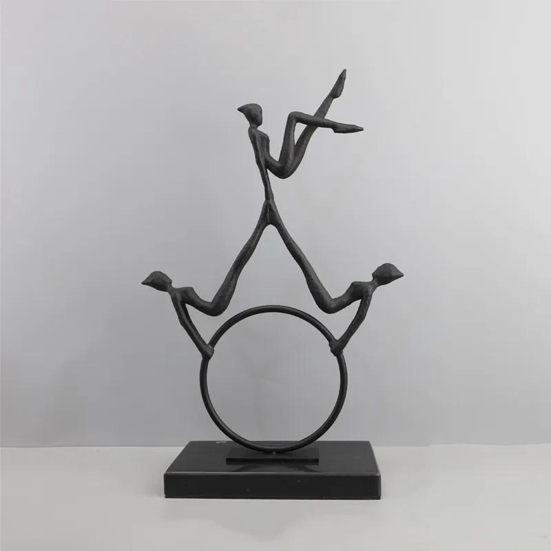 Minimalist Metal Character Ornaments, Abstract Art, Three Person Cast ...