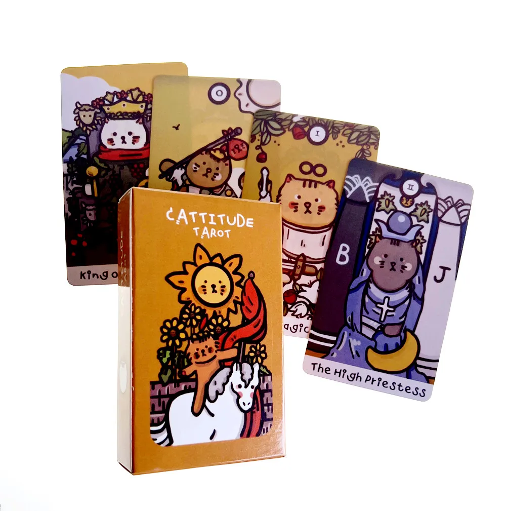 Cattitude Tarot cards Guidebook cute cat Card Game Tarot Deck with PDF ...