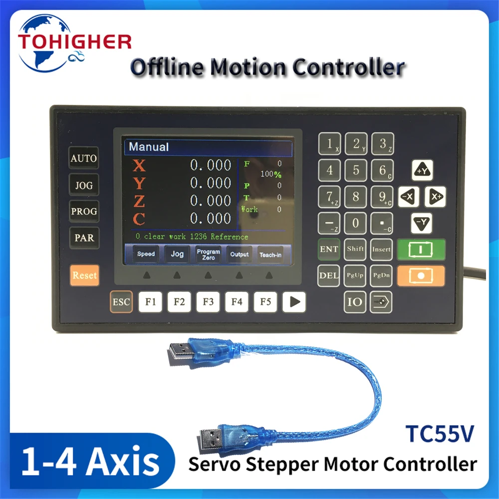 Servo Stepper Motor Offline Motion Controller Programmable 1-4 Axis CNC Controller RS485 TC55V ...