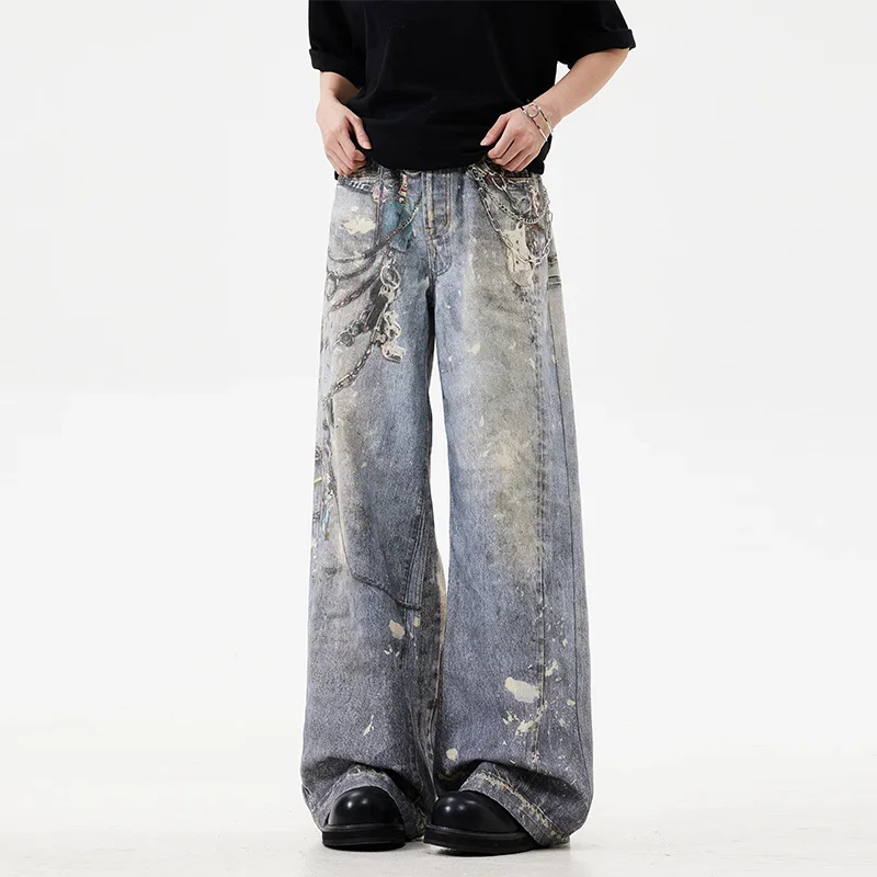 New-3D-Chain-Printed-Baggy-Jeans-For-Men-And-Women-Casual-Baggy ...