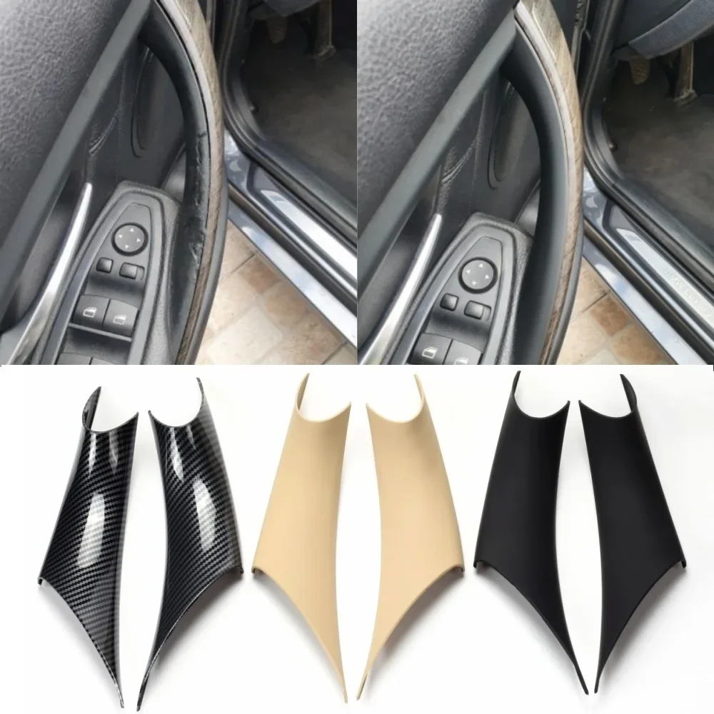 Carbon Look Interior Door Armrest Handle Cover Trim For BMW 3 Series ...