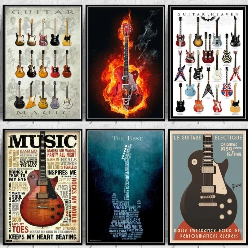 Guitar-Sheet-Music-Poster-Printing-Canvas-Collection-Music-Printing-Art ...