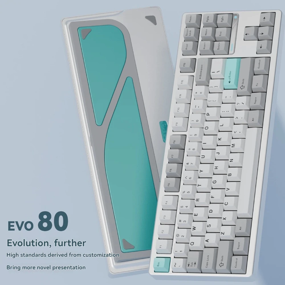 TickType EVO80 メカニカルキーボードワイヤレストライモード RGB ホットスワップ QMK/VIA カスタマイズアルミシェル ...