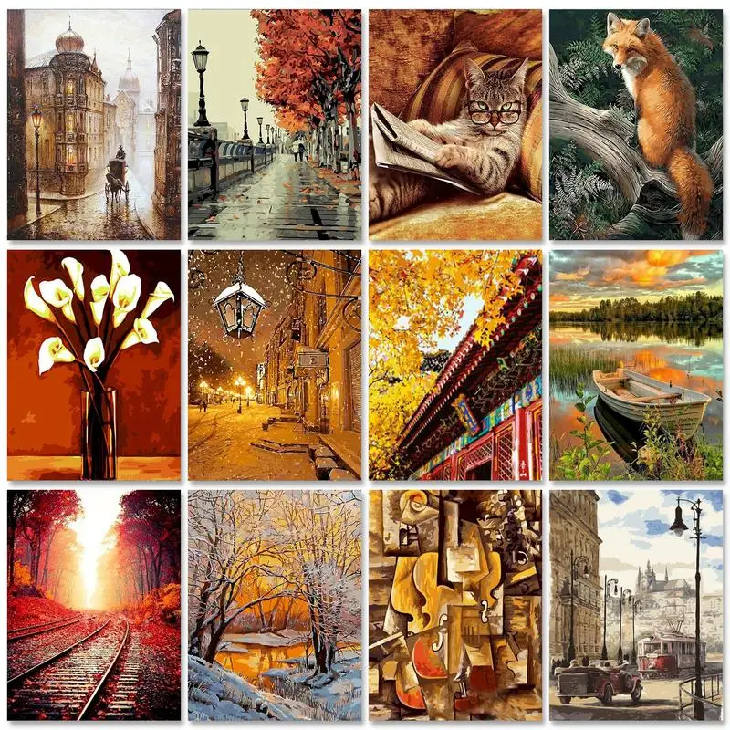 RUOPOTY-Frame-Paint-By-Numbers-Street-Drawing-By-Numbers-40x50cm ...