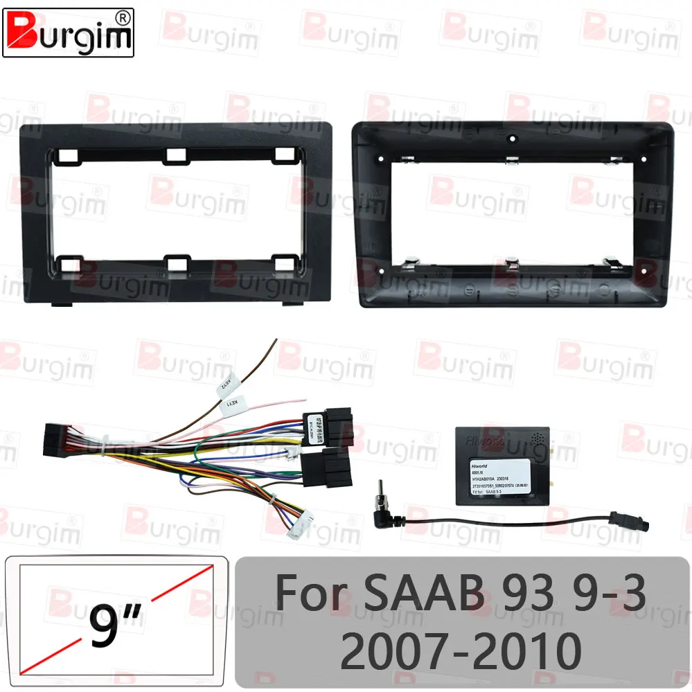 Car Radio Fascia Frame For SAAB 93 9-3 2007-2010 9 inch 2DIN Android ...