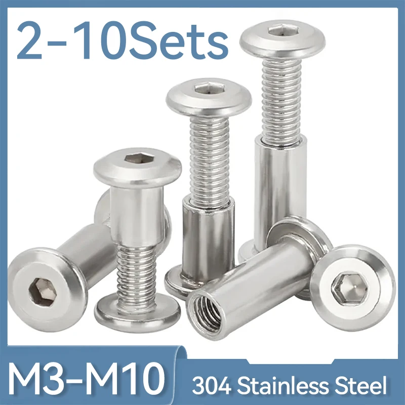 2-10Sets-Hexagon-Socket-Screw-Locking-Splint-Screw-Nut-Combination ...