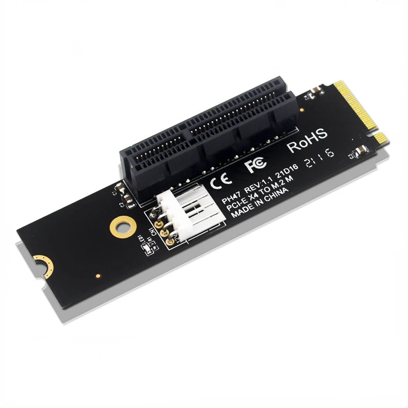 Mais novo ngff m.2 para pci e 4x riser cartão m2 m chave para pcie x4 adaptador com indicador ...