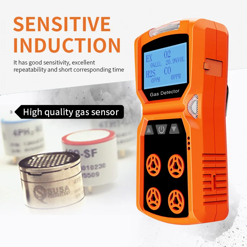 Multi Gas Detector Gas Meter O2 H2S CO LEL 4 In 1 Oxygen Hydrogen ...