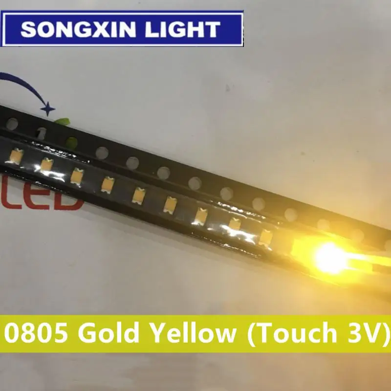 1000pc 0805 금 황색 SMD LEDs 최고 밝은 LED 0805 다이오드 2012 led 발광 다이오드 2000 ...