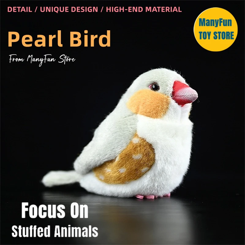 Realistic-Zebra-Finch-High-Fidelity-Grey-Pearl-Bird-Plushie-Birds ...