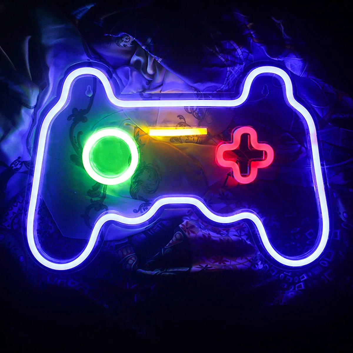 Game Neon Sign LED Gamepad Shape Game Zone Room Decor Wall Decor Gaming ...