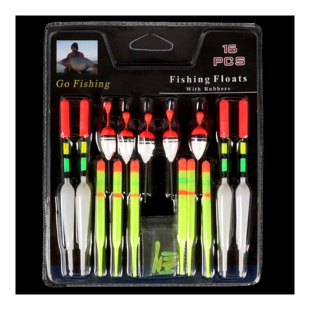 Fish-float-set-card-mounted-plastic-fish-float-full-set-of-15-sets-of ...