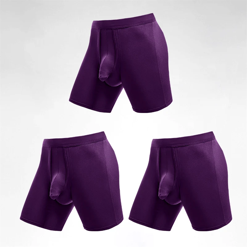 3pcs Men's extended sports briefs bullet split four corners anti - wear ...