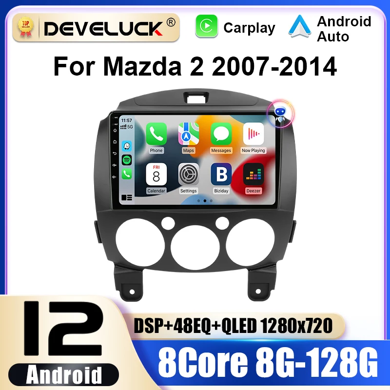 2-Din-Car-Radio-For-MAZDA-2-Mazda2-2007-2014-Android-12-Multimedia ...