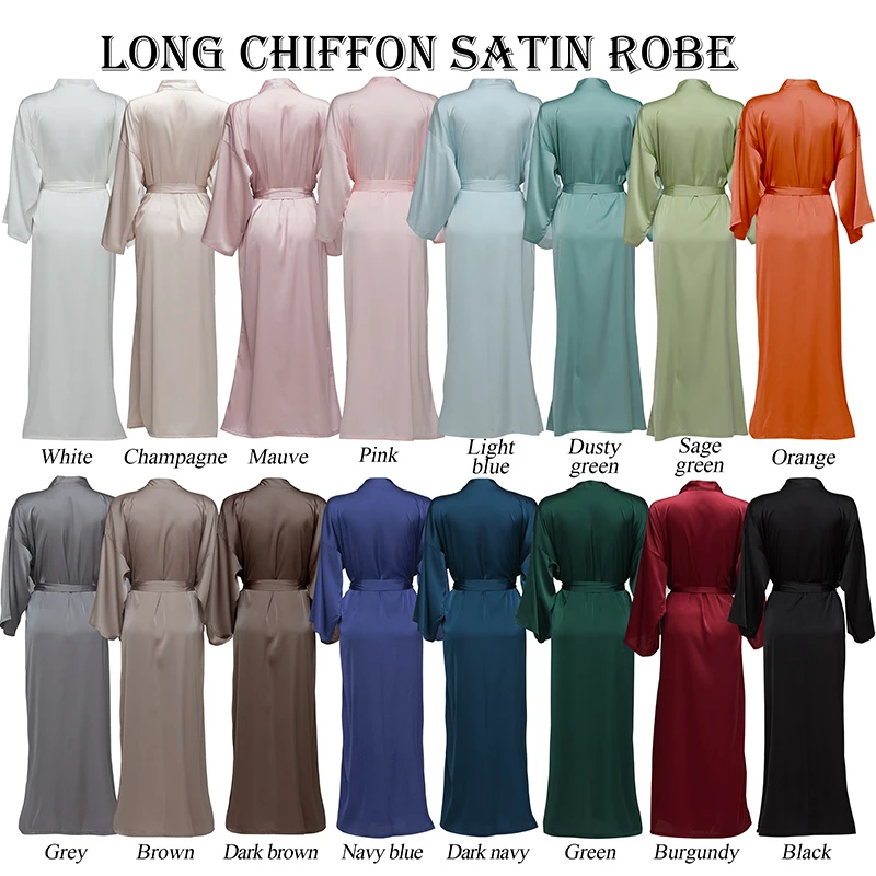 Long-Robe-Bridesmaid-Robes-Satin-Chiffon-Robes-Bride-Robe-Women-Wedding ...
