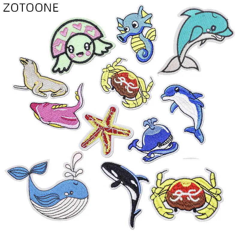 ZOTOONE-Iron-on-Patch-Cartoon-Fish-Embroidery-Stickers-for-Kids-Patches ...