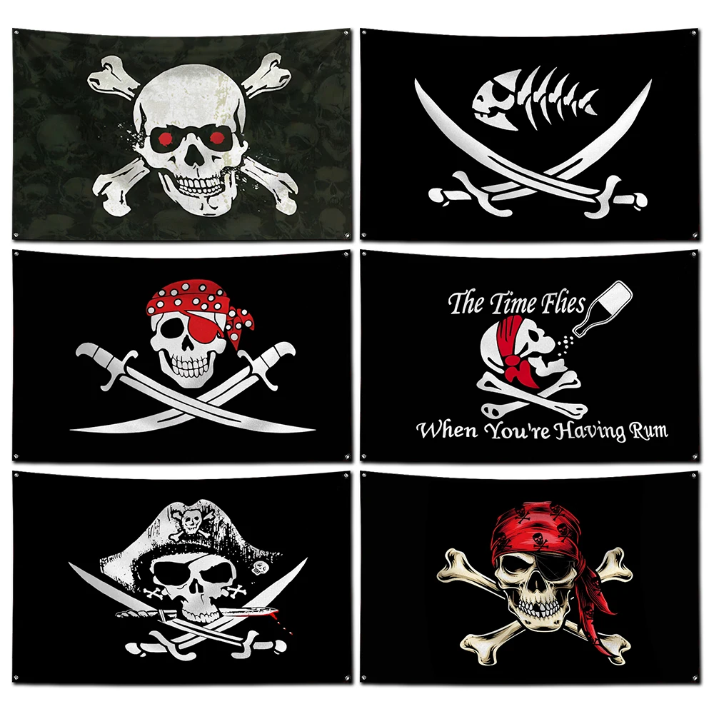 3x5-Ft-Skull-Pirate-Flag-Polyester-Digital-Printing-Jolly-Roger-Banner ...