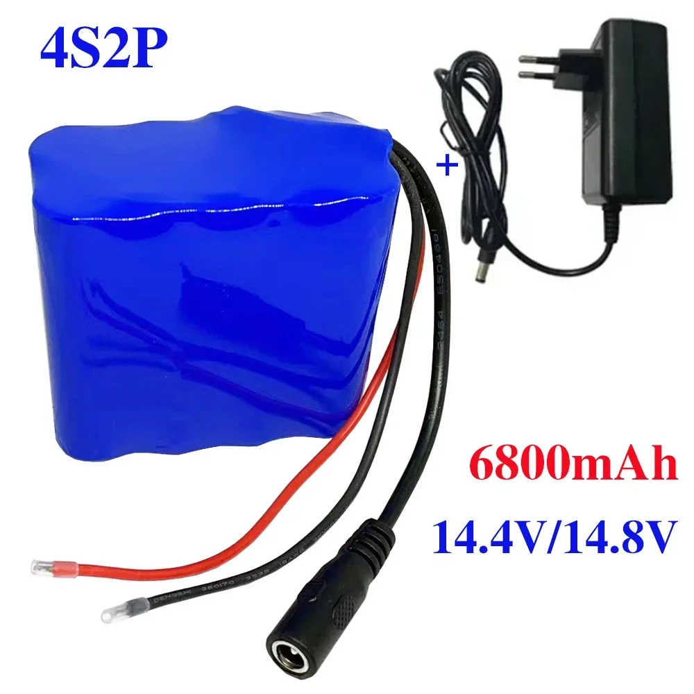 14-8V-14-4V-6-8AH-18650-Lithium-Battery-Pack-4S2P-6800mAh-Built-in-10A ...