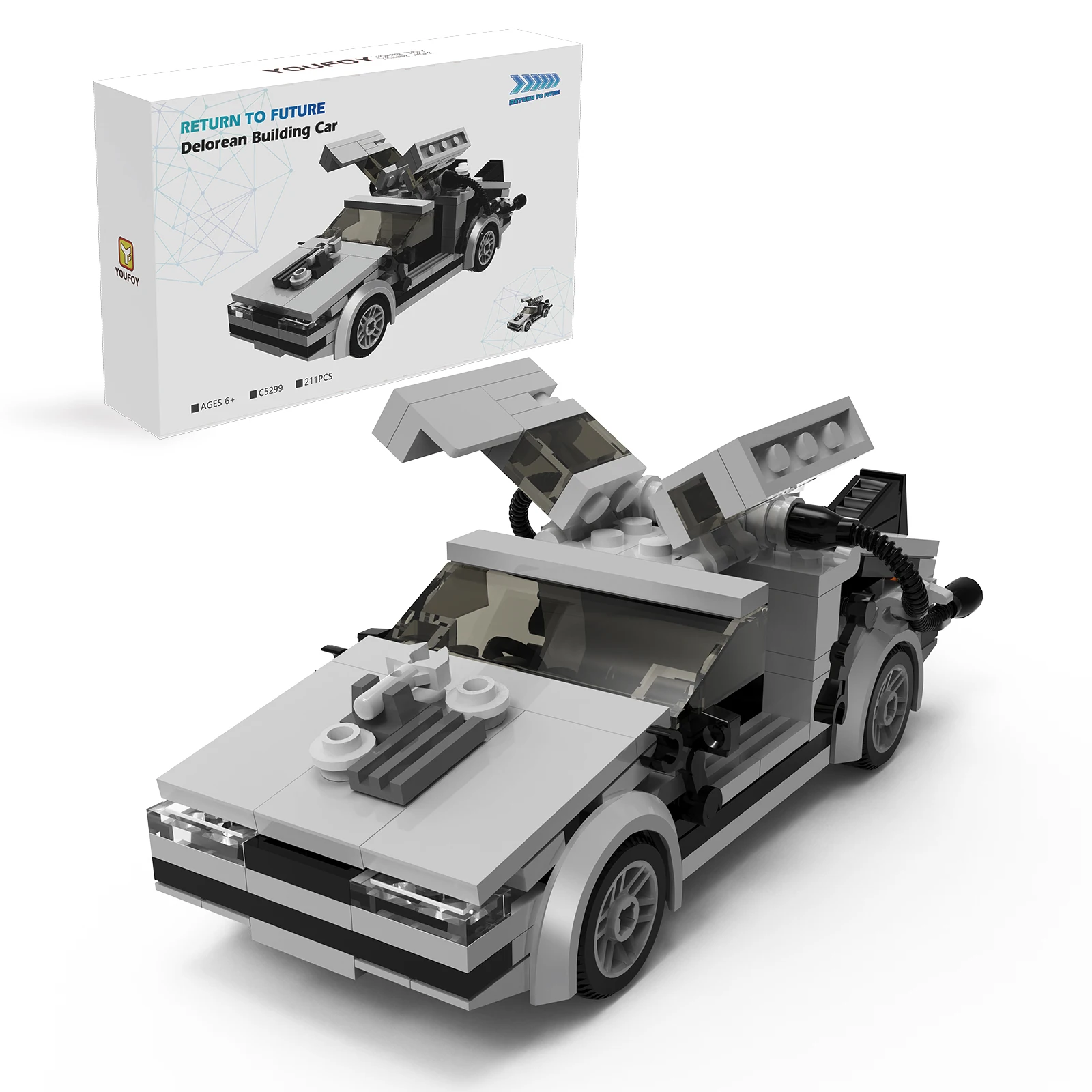 MOC-Minifig-Scale-Delorean-from-BACK-TO-THE-FUTURE-Building-Blocks-Kit ...
