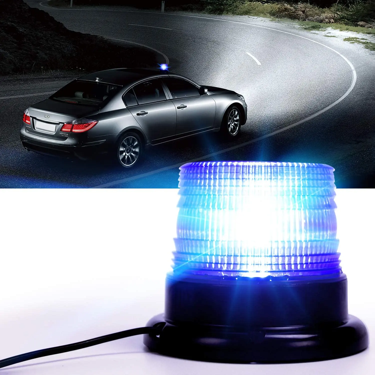 Blue Color 12V/24V Magnetic Mounted Vehicle Car LED Strobe Warning ...