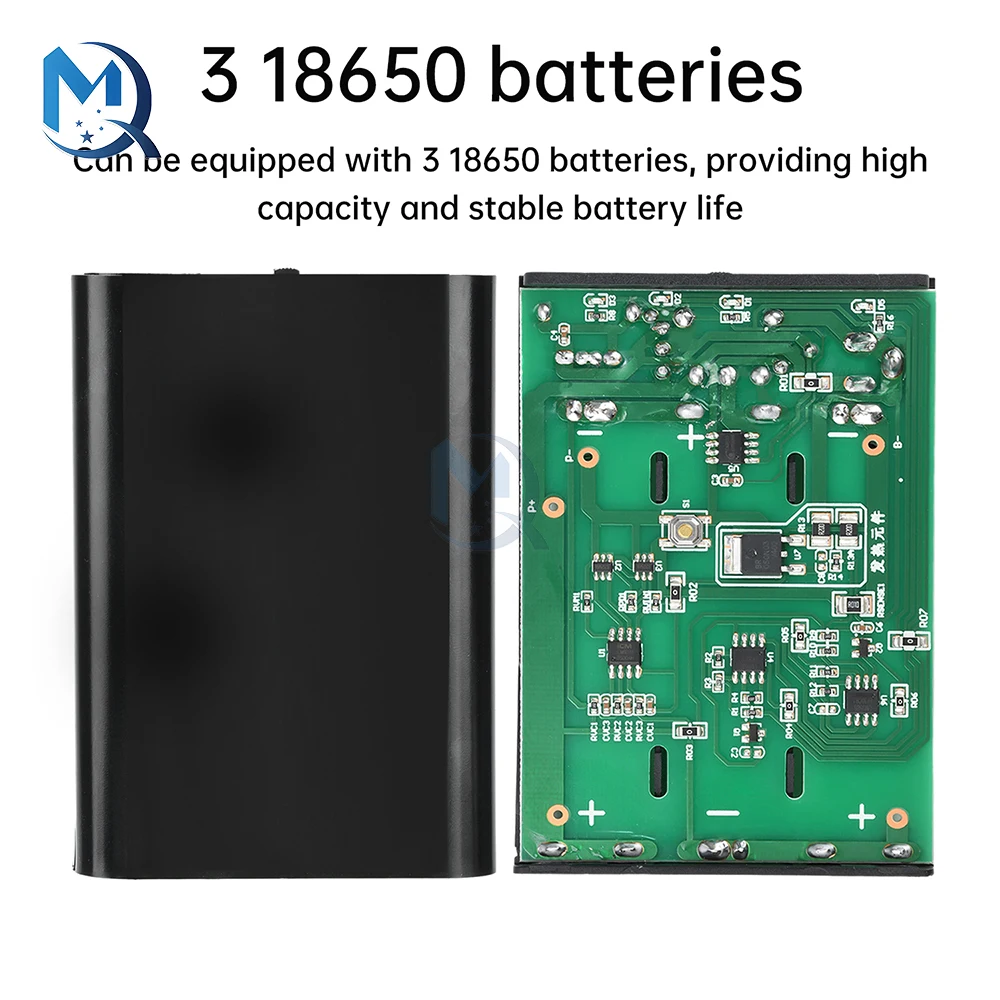 DC 5V 12V Dual Output Tandem Rechargeable Battery Pack 3pcs 18650 ...
