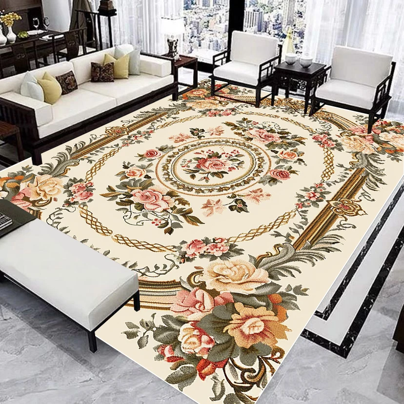 Luxury Flower Decoration Carpets Living Room European Style Rugs Home ...