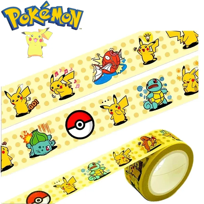 Pokemon-Pikachu-Diy-tape-Anime-Figure-Masking-Adhesive-Washi-Tapes ...