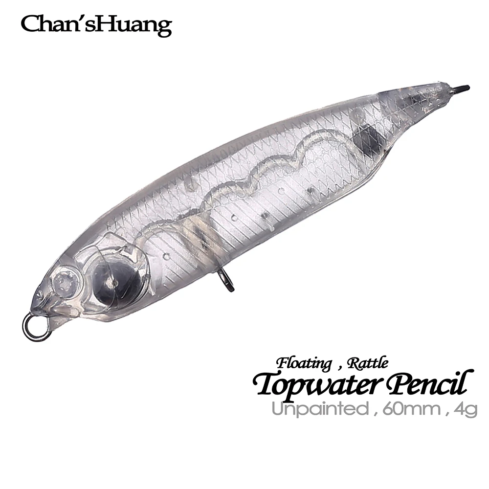 Chan-sHuang-30PCS-Unpainted-Blanks-Bait-6cm-4g-Floating-Rattle-Topwater ...