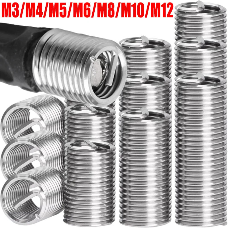 M3-M12 Stainless Steel Thread Insert Spiral Thread Repair Kit Screw ...
