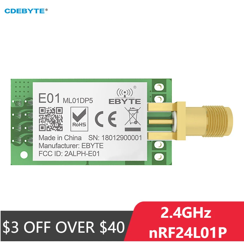 Cdebyte Wireless Module E01-ml01dp5 2.4ghz Nrf24l01p Iot Rf Module ...