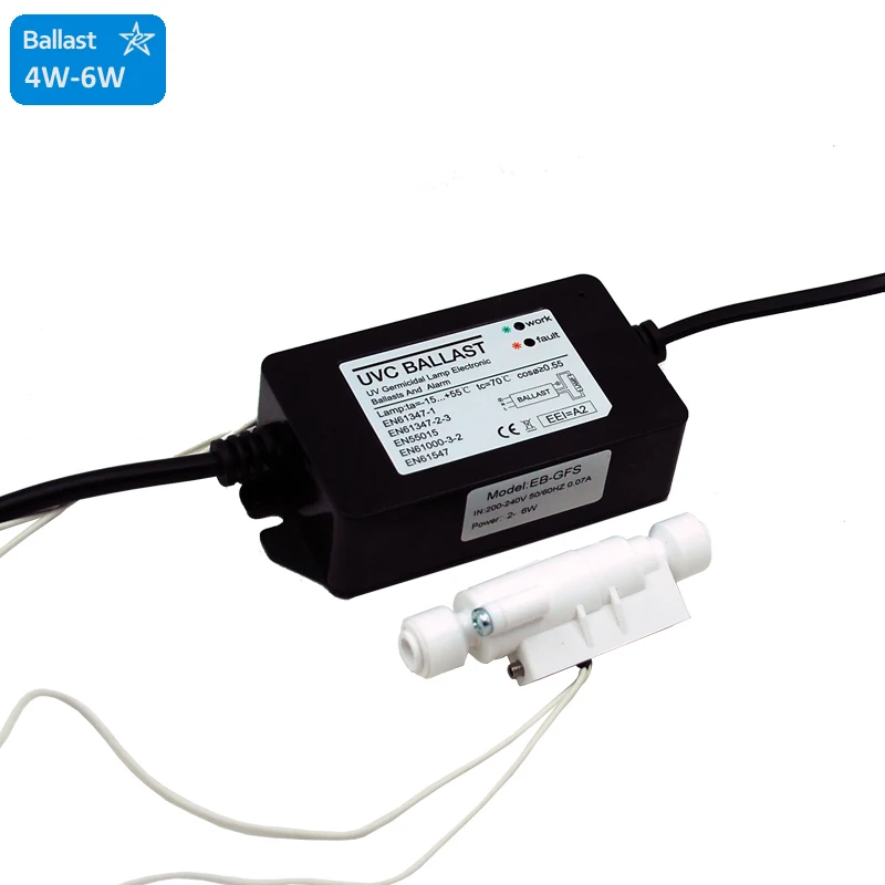 Coronwater UV Lamp Ballast with Flow Switch and Defect Alarm For 4 6W ...