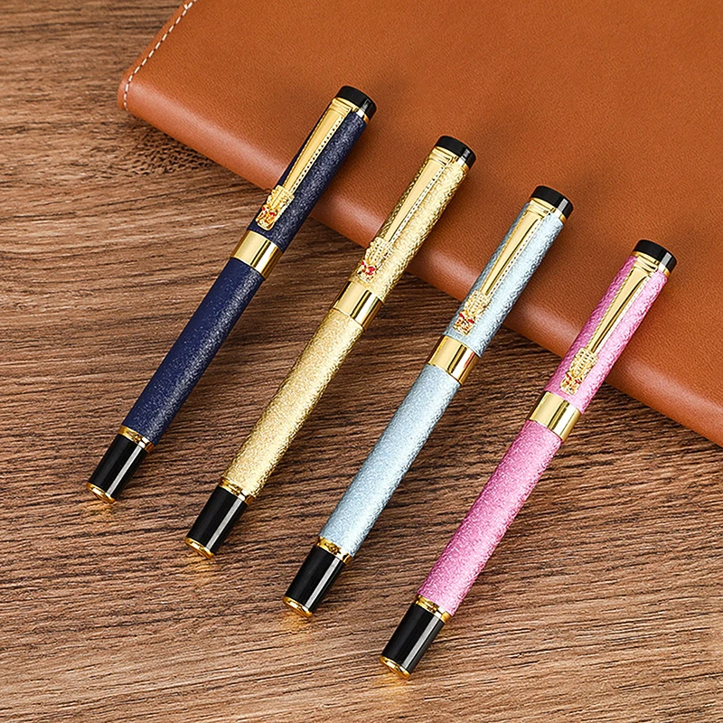 Classic-Design-Full-Metal-Luxury-Dragon-Crystal-Ink-Fountain-Pen ...