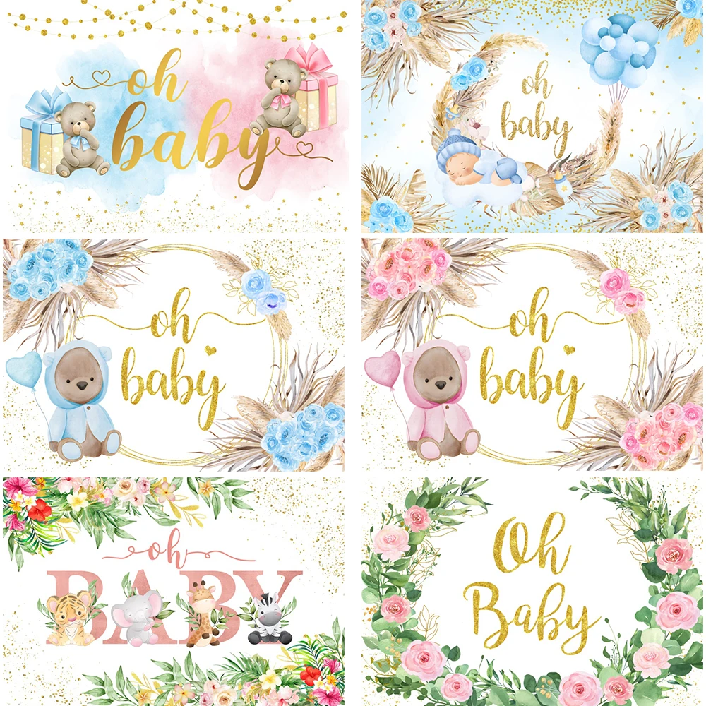 Newborn-Photography-Backdrop-Baby-Christening-Blue-Pink-Birthday-Party ...