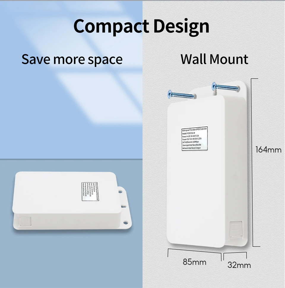 Câble d'alimentation,POE Extender 2 ports étanche IEEE 802.3at-802.3af ...