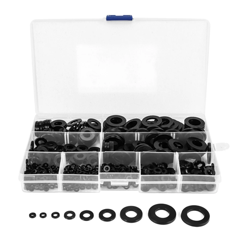 600Pcs-Black-Nylon-Flat-Washer-Assortment-Kit-for-M2-M2-5-M3-M4-M5-M6 ...