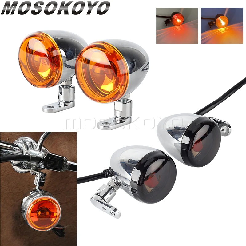Front-Turn-Signals-Bullet-Indicator-Light-For-Harley-Dyna-Softail-Low ...