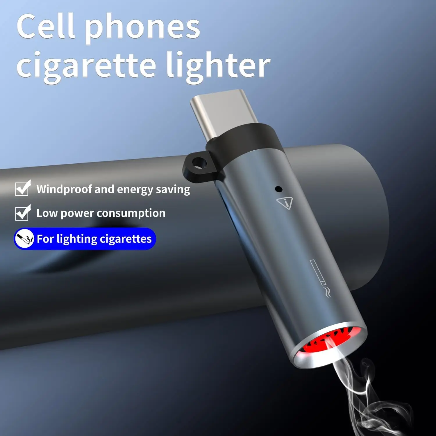 Electric Cigarette Lighter - Flameless Windproof USB C Lighter Can ...