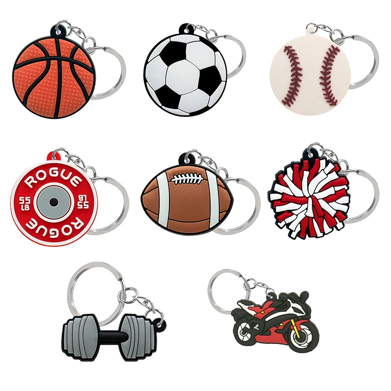 1PCS-PVC-Keychain-for-Car-Key-Sports-Series-Basketball-Football ...
