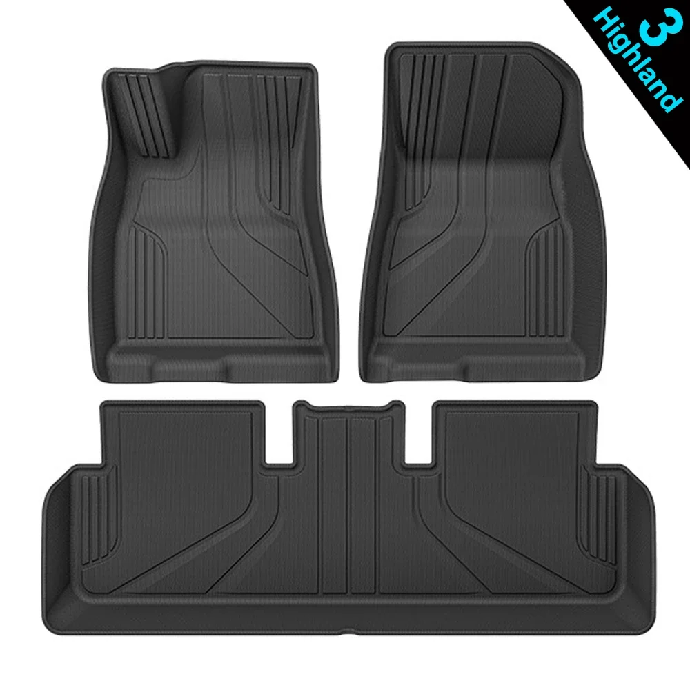 For-Tesla-Model-3-Highland-Floor-Mats-TPE-All-Weather-Cargo-Liner ...
