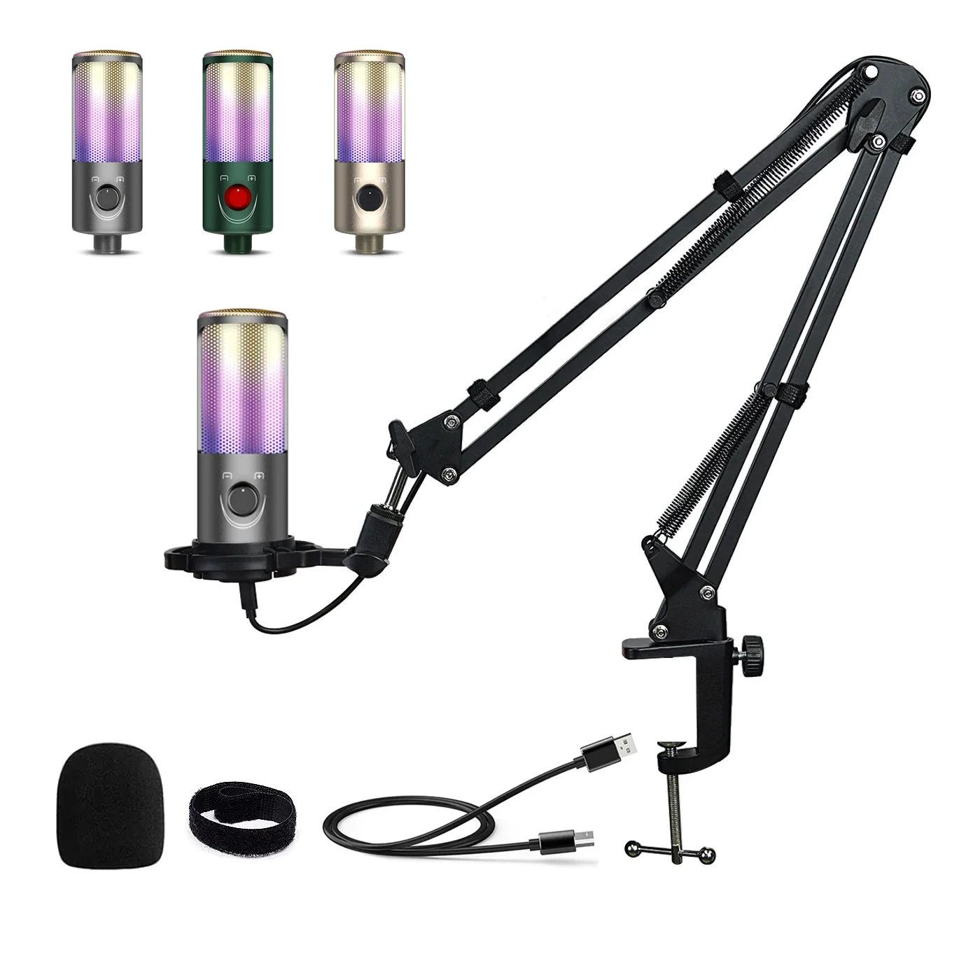 RGB-Professional-Recording-Microphone-With-Articulated-Arm-Mic-For ...