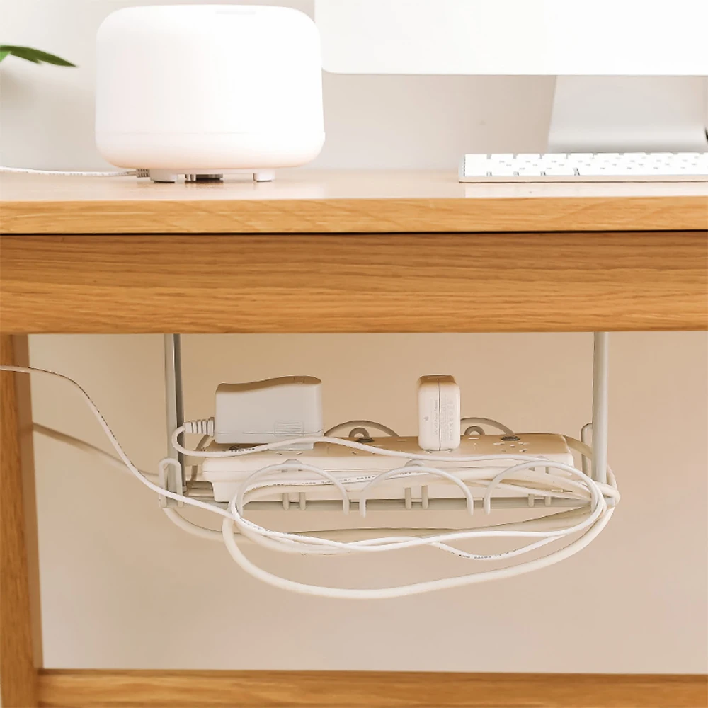 Under Table Storage Rack Cable Rack Table Bottom Rack Outlet Holder ...