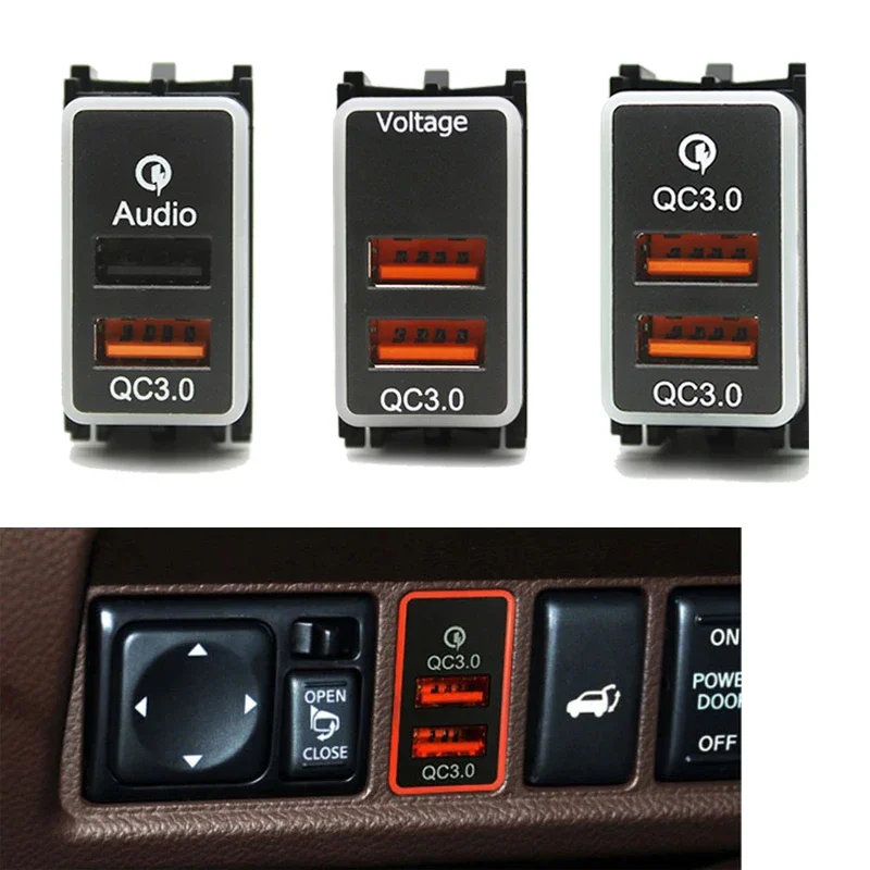 1PC-Dual-USB-Quick-Charger-Car-Interface-Socket-Connector-QC3-0-Voltage ...