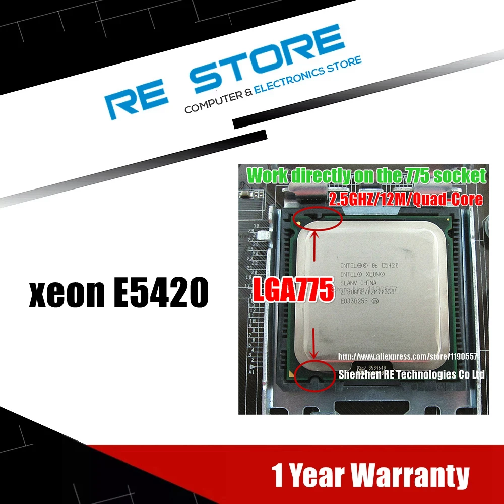 Intel Xeon E5420 Cpu 2.5ghz 12m 1333mhz 80w Processor Work On Lga 775 ...