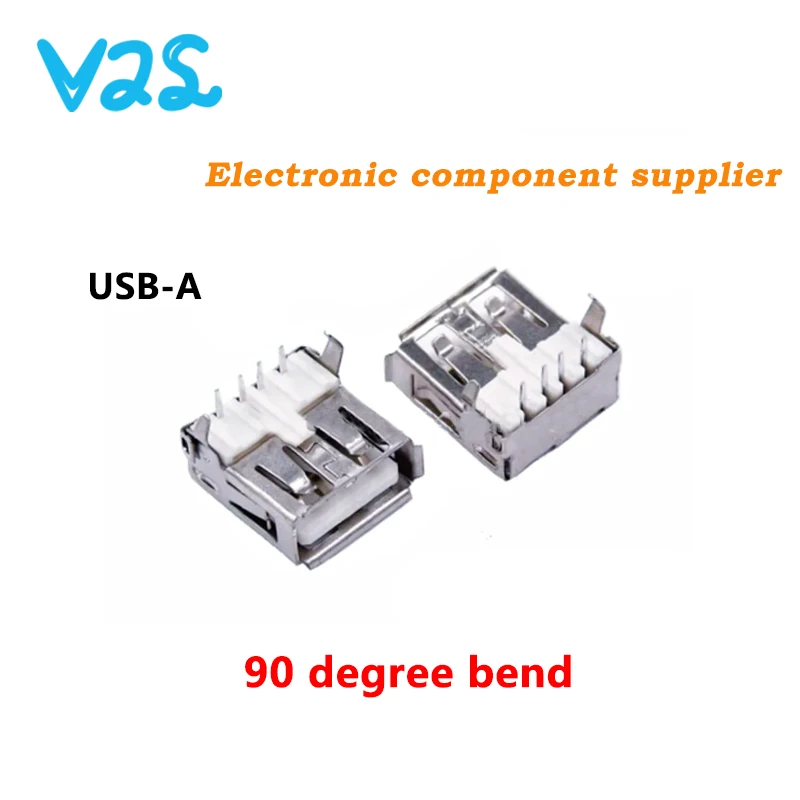100pcs-100-New-USB-Type-A-Standard-Port-Female-Solder-Jacks-Connector ...