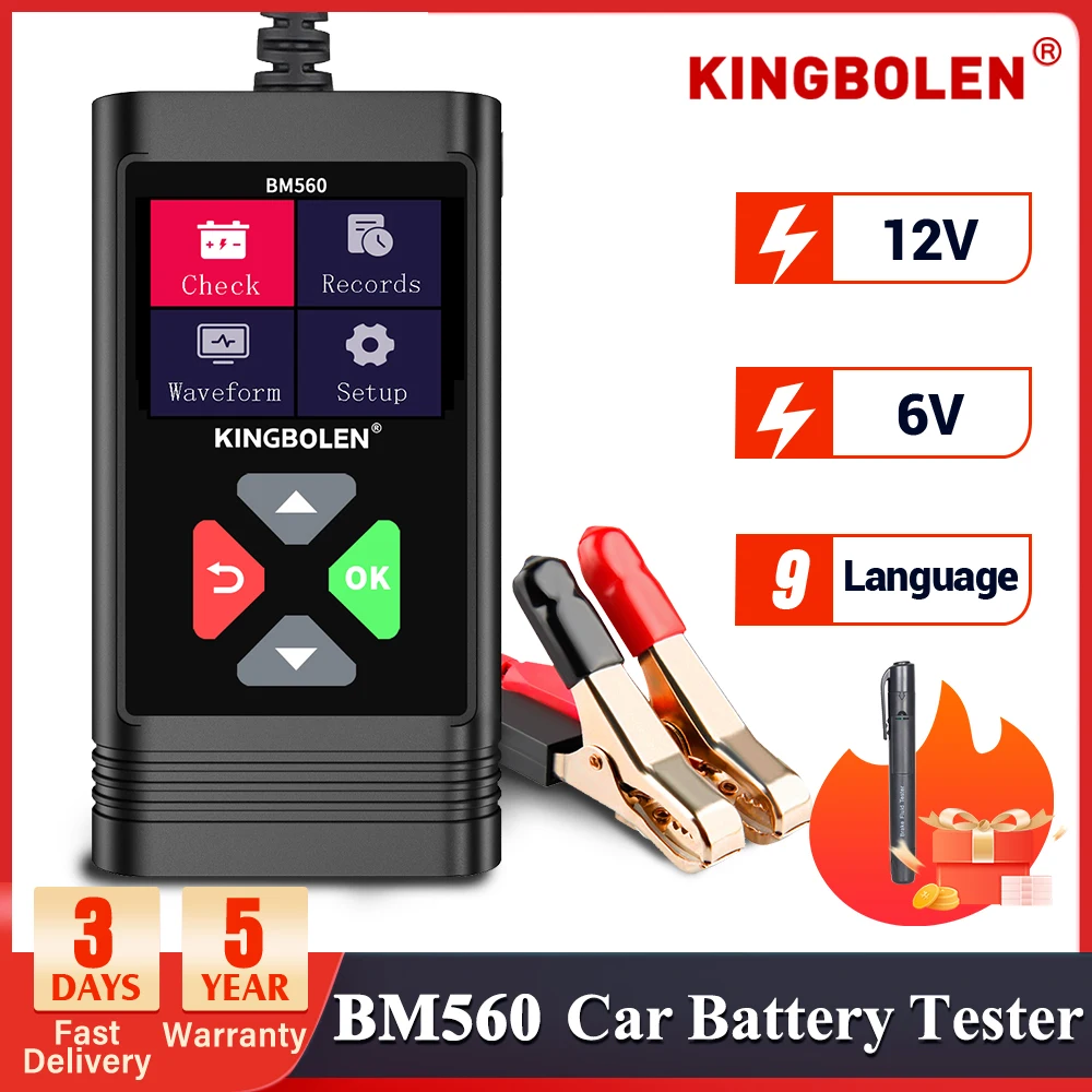 Bm560 Car Battery Tester 6v 12v Detect Auto Battery Analyzer 100-2000 ...